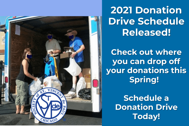 Donation Drive Events – Updated for 2021 – St. Vincent de Paul Chicago