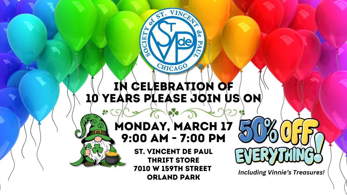 SVdP Orland Park Store Celebrates 10 Years! – St. Vincent de Paul Chicago