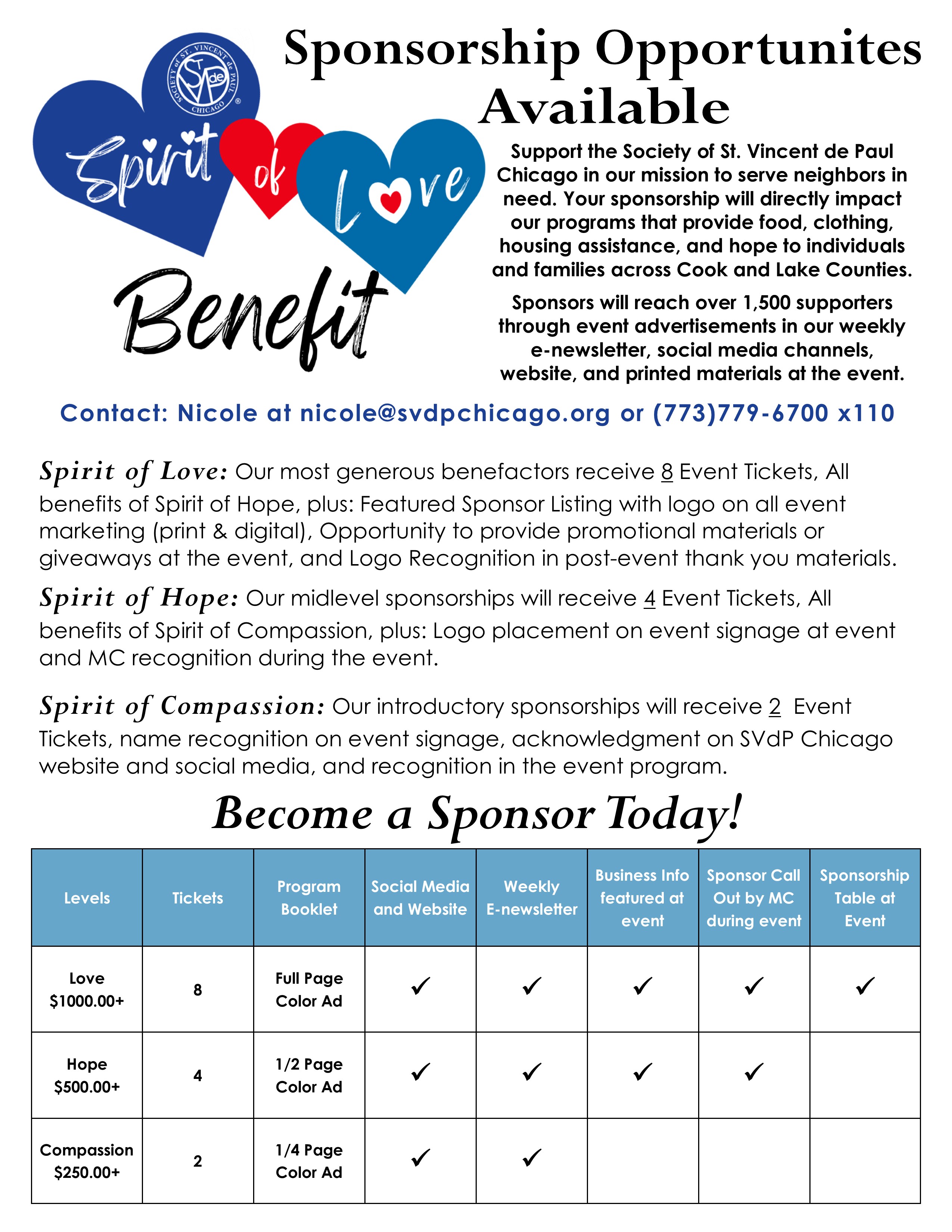 SVdP Chicago Spirit of Love Benefit 2025 – St. Vincent de Paul Chicago